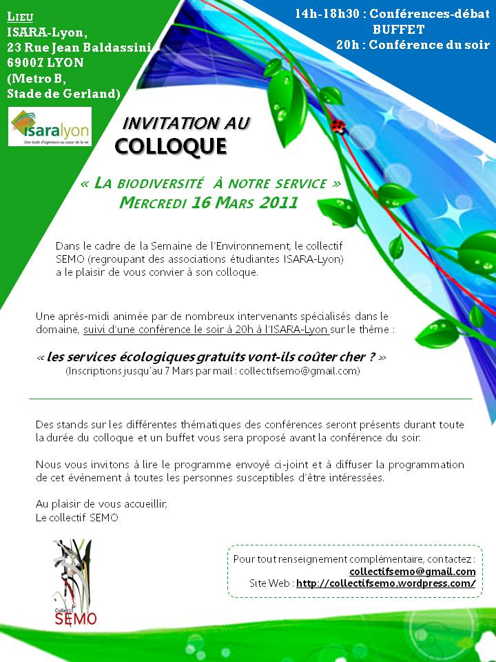 Colloque ISARA Lyon sur "La Biodiversité à notre service"